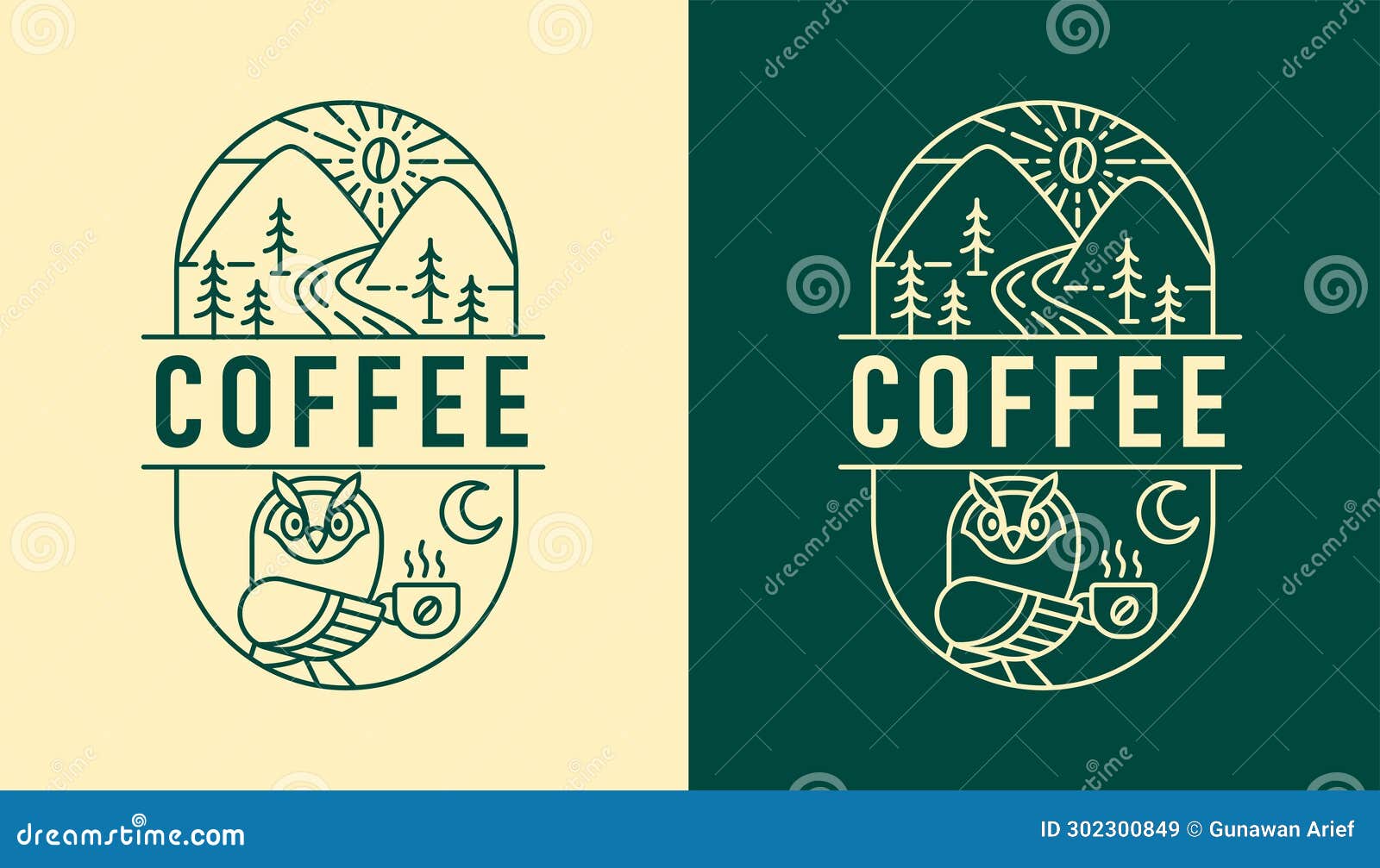 Nature Coffee Line Art Design Template Stock Vector - Illustration of ...