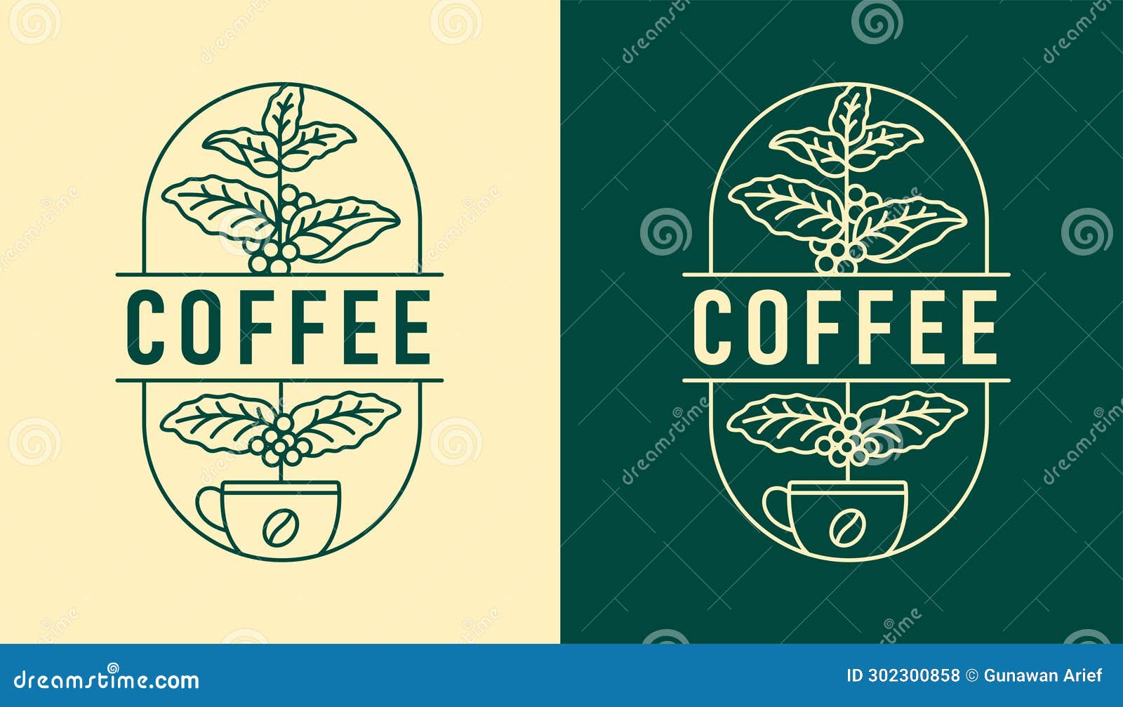 Nature Coffee Line Art Design Template Stock Vector - Illustration of ...