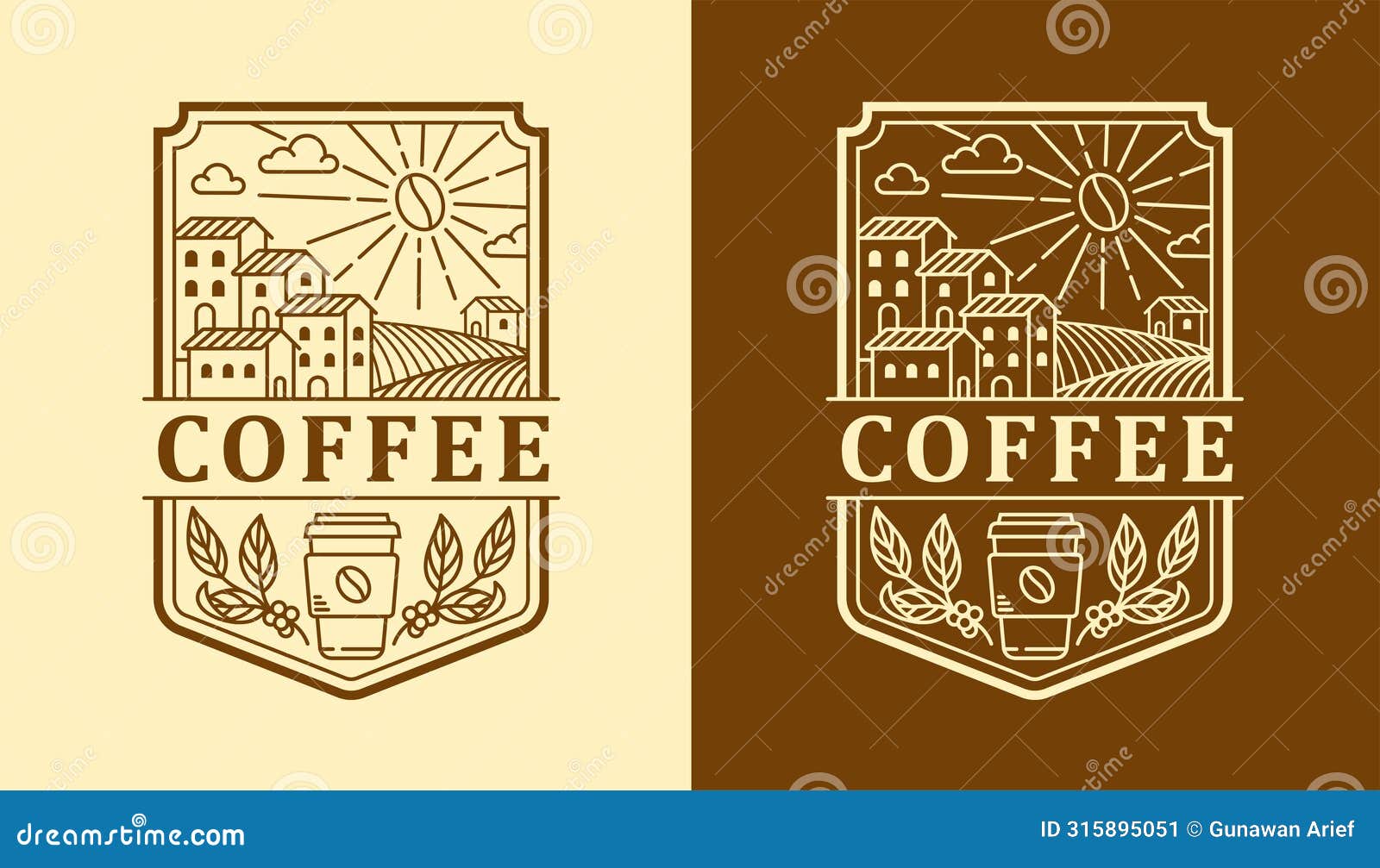 Nature Coffee Line Art Vector Design Stock Vector - Illustration of ...