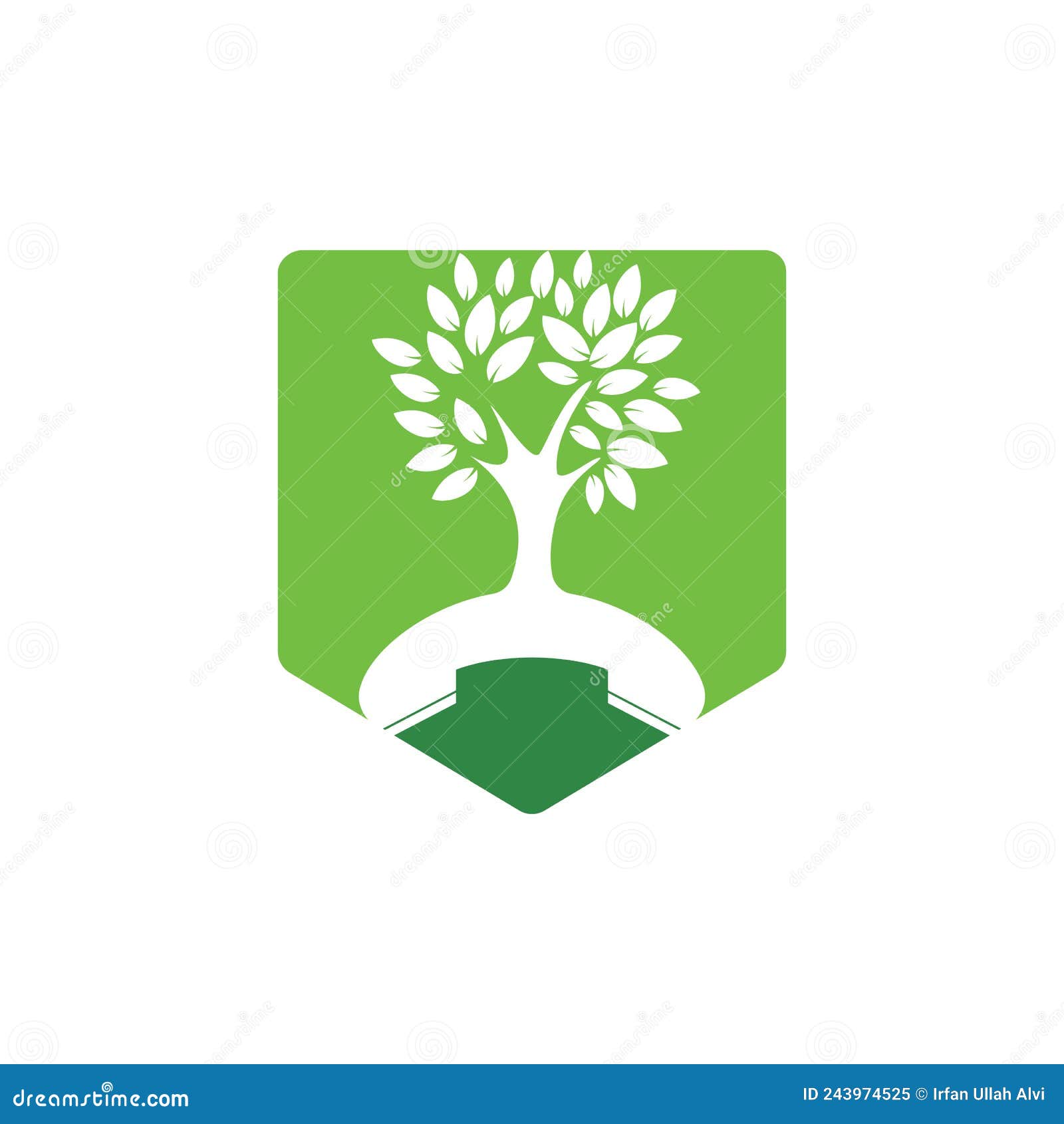 Nature Call Vector Logo Design. Handset Tree Icon Design Template ...
