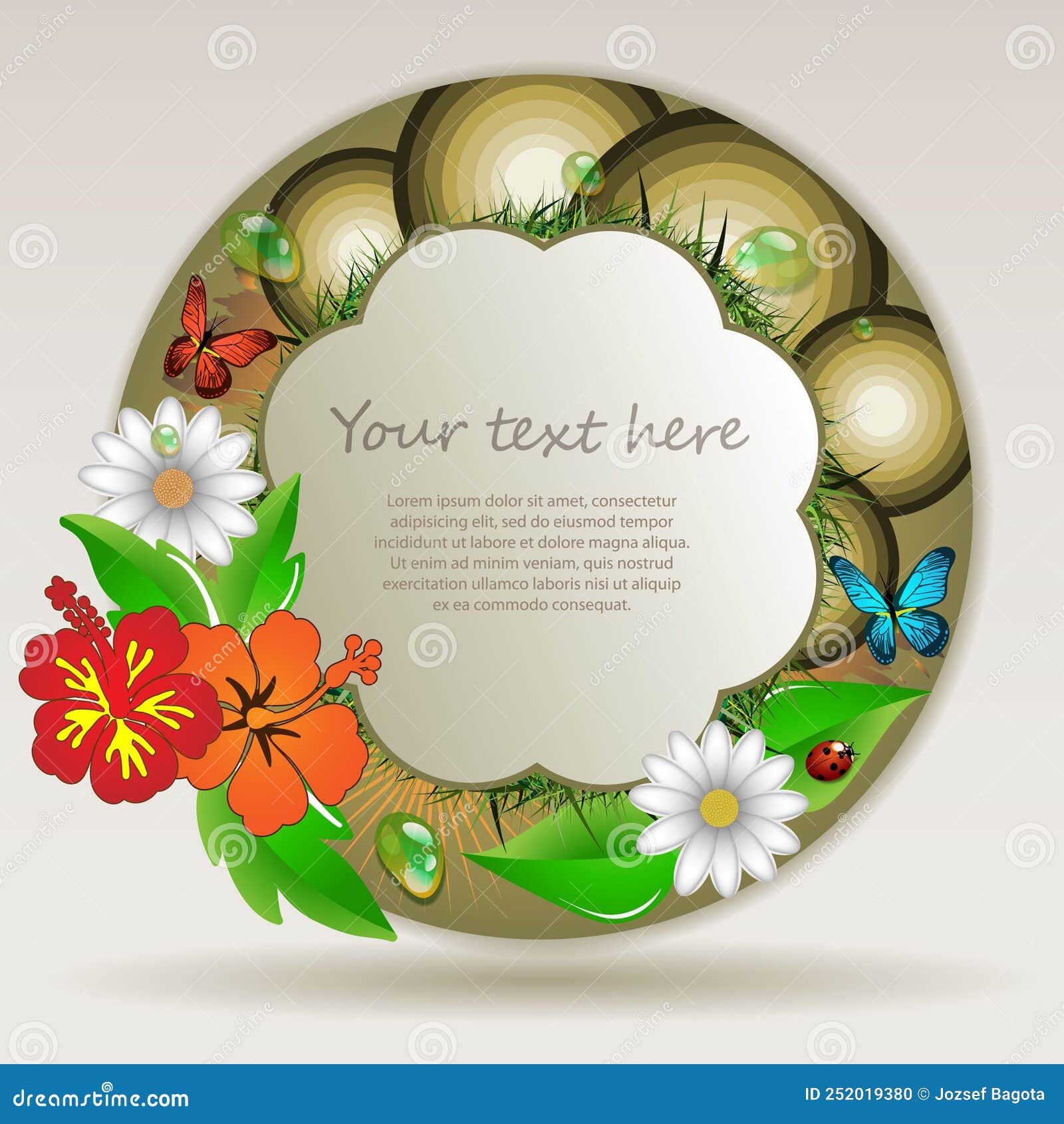 Nature Concept Background or Label Template Stock Vector - Illustration ...