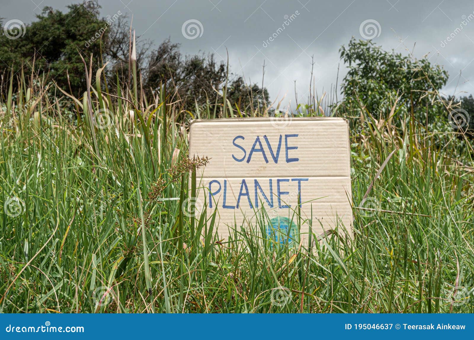 The Nature Conservation Sign On Nature Background. The Concept Of World ...