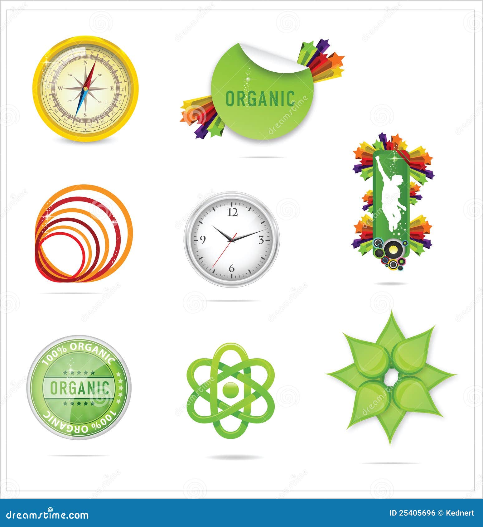 Nature Creative Ecology Symbols Set Stock Illustration - Illustration ...