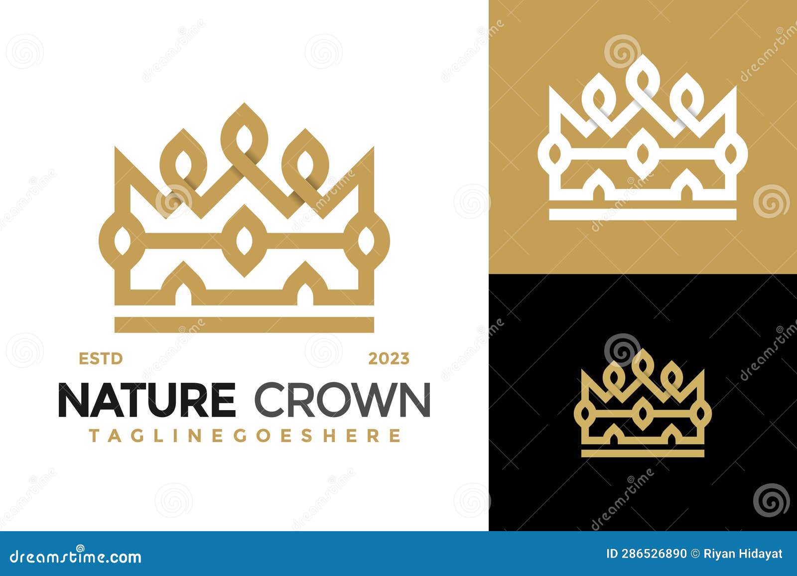 Nature Crown Leaf Design Vector Symbol Icon Illustration Stock Vector ...