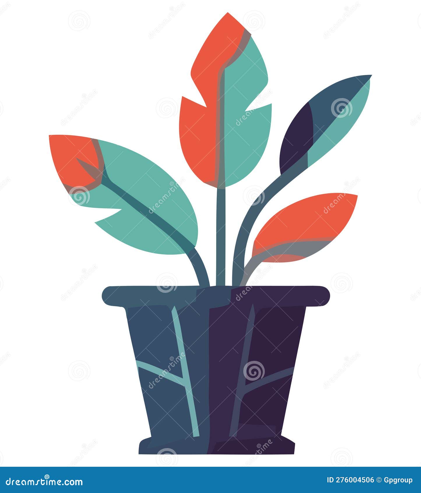 Cute Plant Pot Vector Illustration Isolated On White Background. Home ...
