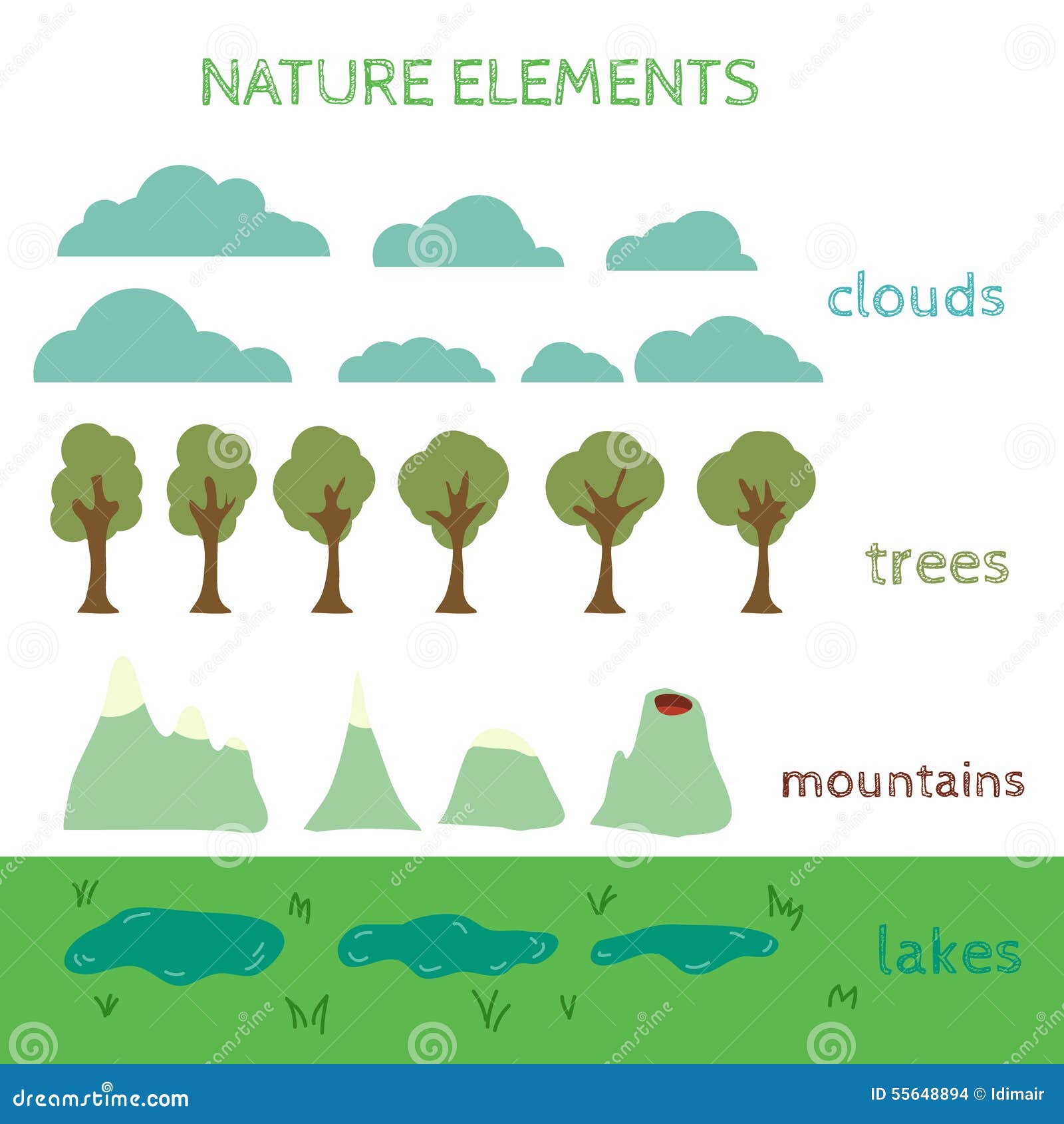 Nature Design Elements. Build Your Own Landscape Stock Vector ...