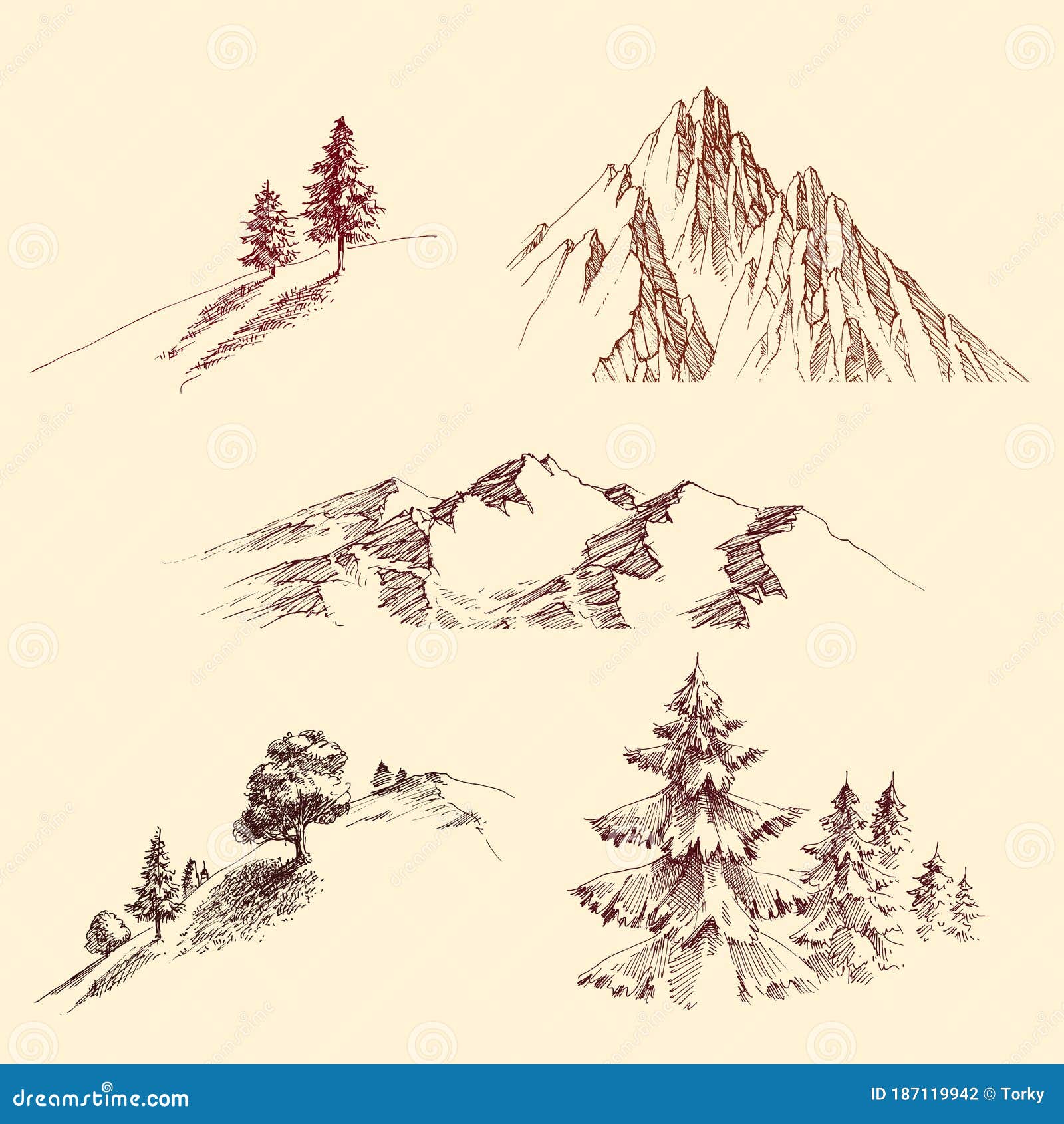 Nature design elements set stock vector. Illustration of design - 187119942