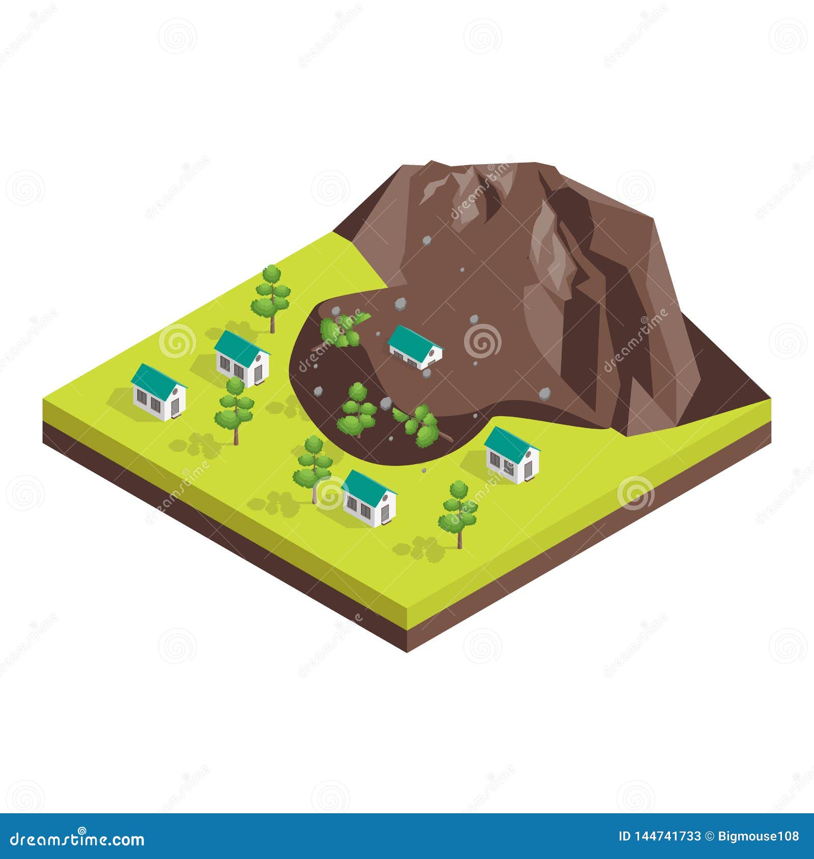 Nature Disaster. Mountain Ice Tsunami Volcano Lava Water Twister ...