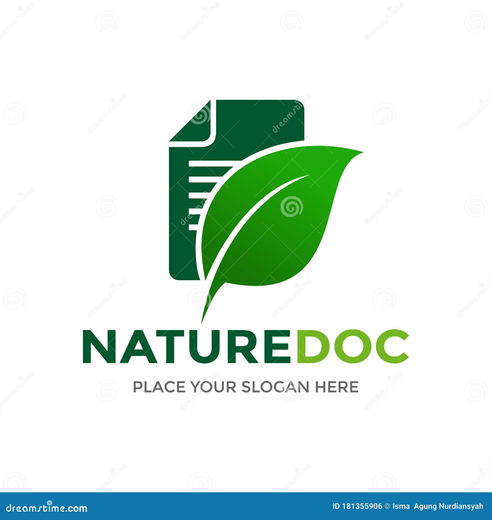 Nature Document Vector Logo Template with Sheet or Page Symbol Stock ...