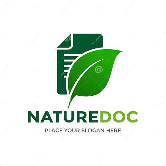Nature Document Vector Logo Template with Sheet or Page Symbol Stock ...