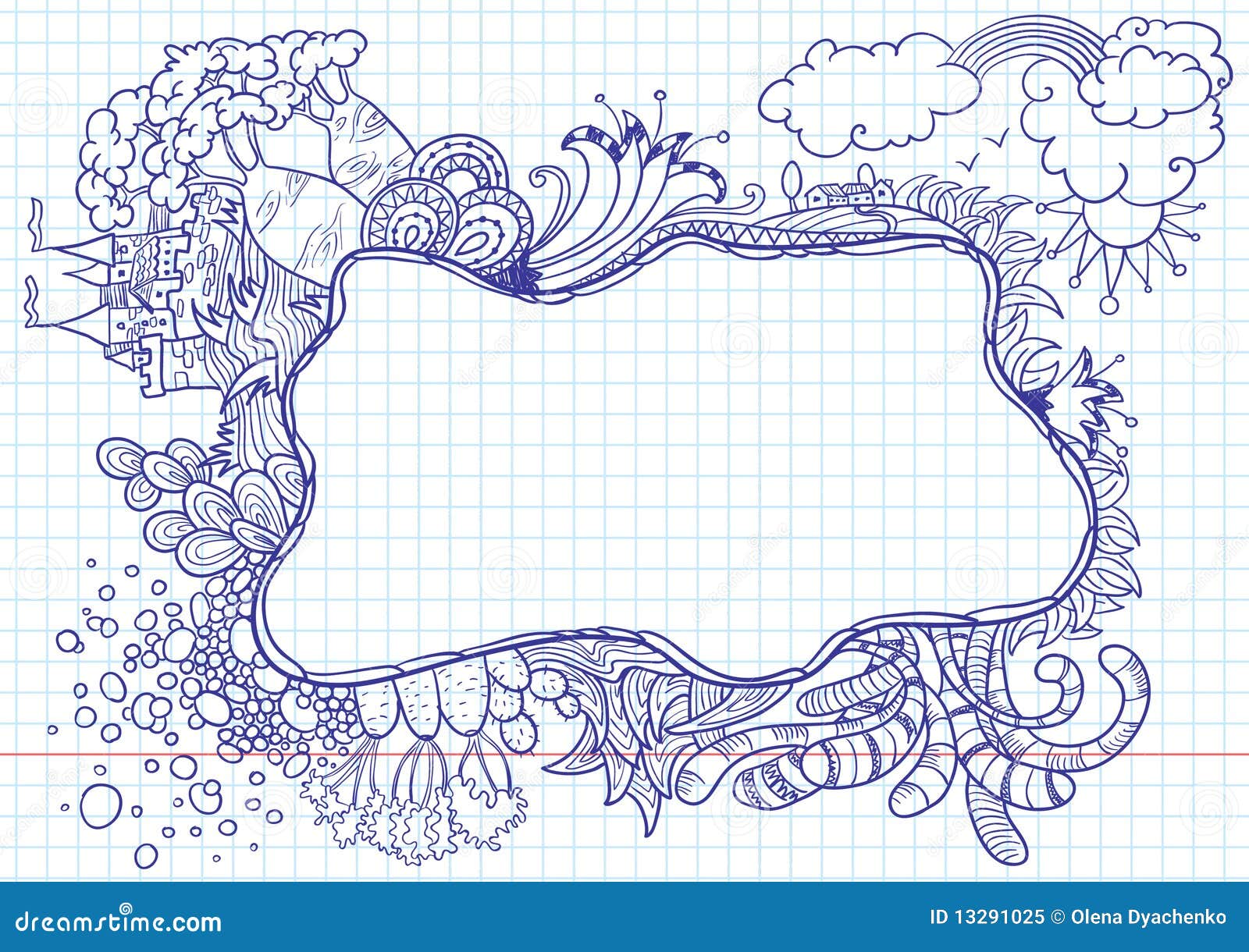 Nature doodles stock vector. Illustration of castle, beauty - 13291025