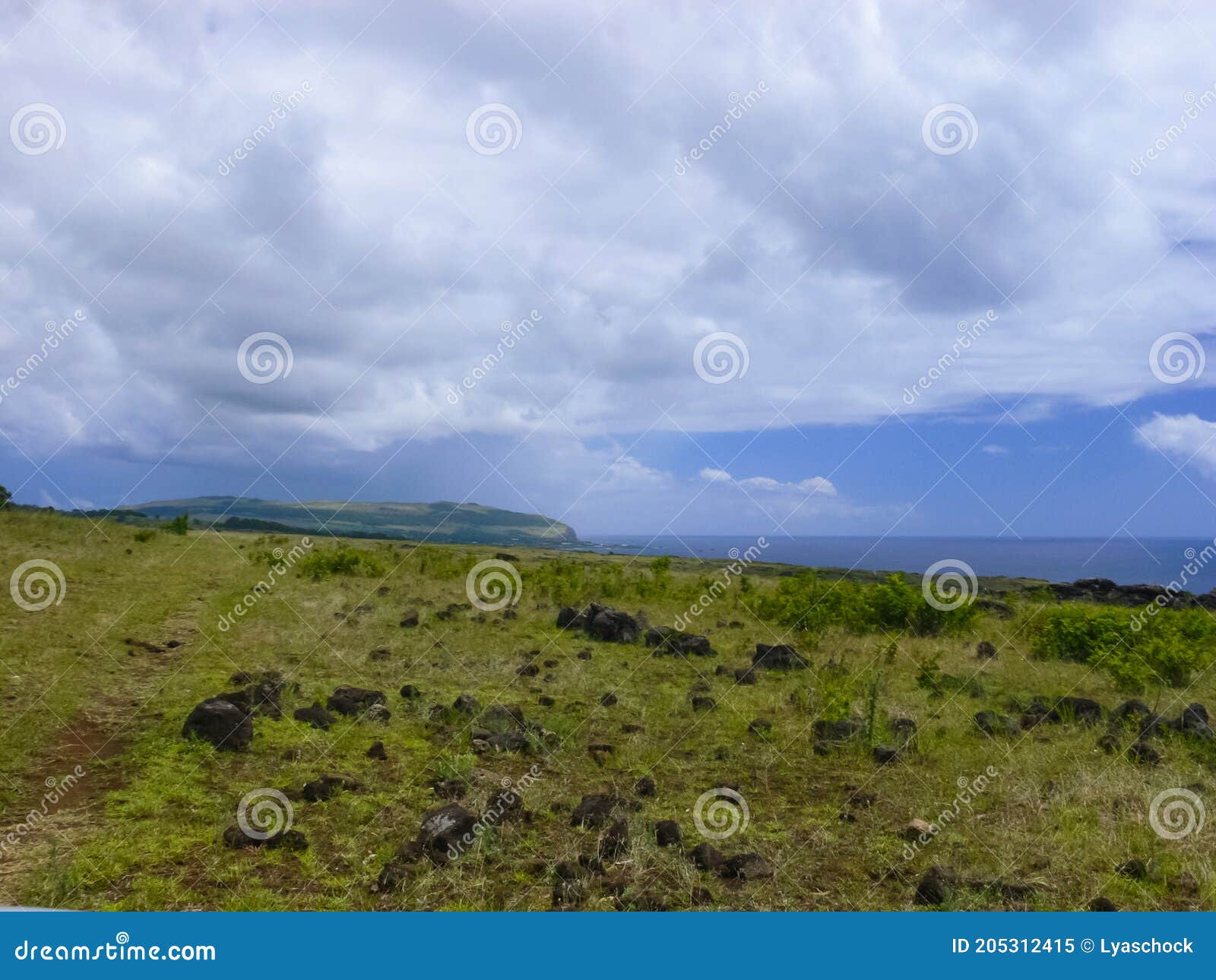 Nature of Easter Island, Landscape, Vegetation and Coast Stock Image ...