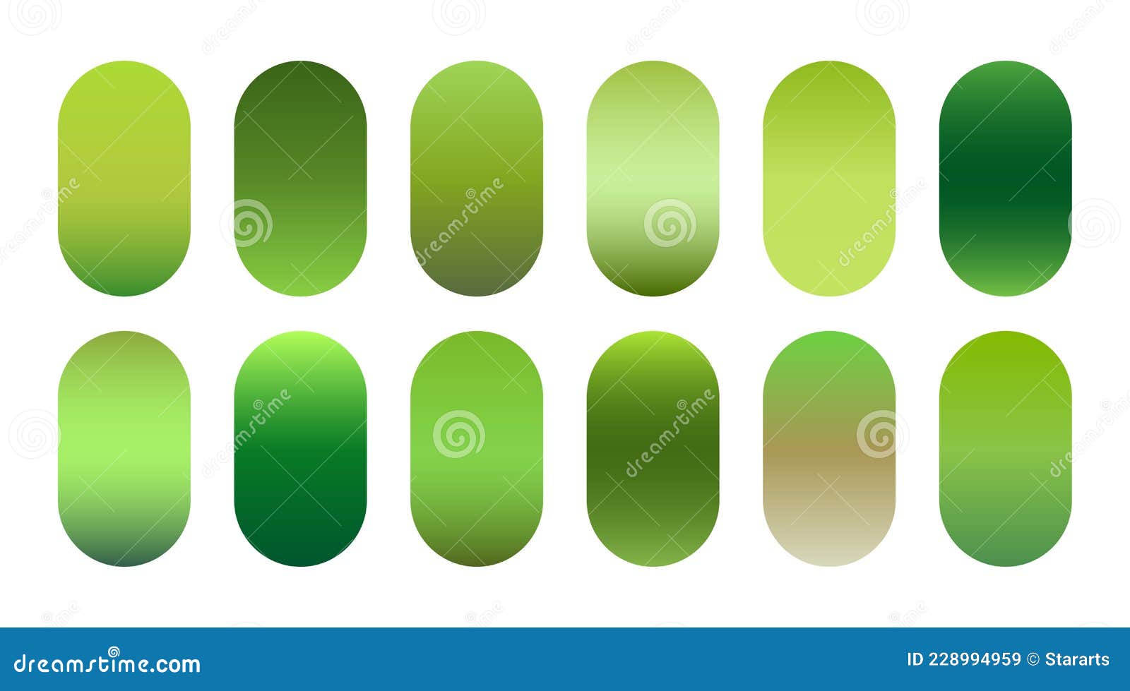 Nature Eco Green Gradient Shades Set Stock Vector - Illustration of ...