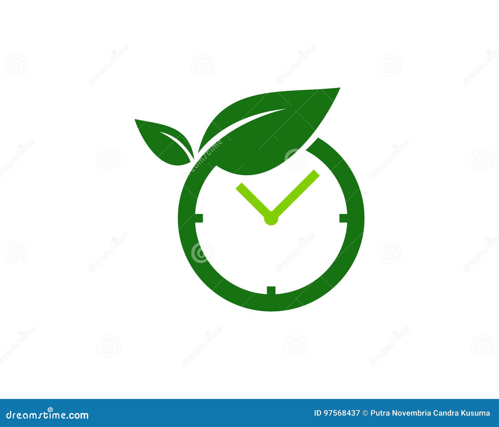 Nature Eco Time Icon Logo Design Element Stock Vector - Illustration of ...