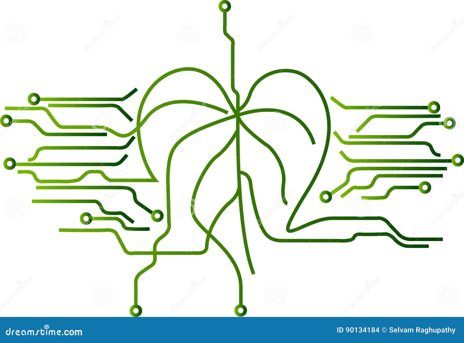 Nature and Electronics Science Stock Vector - Illustration of hybrid ...