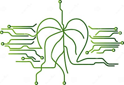 Nature and Electronics Science Stock Vector - Illustration of hybrid ...
