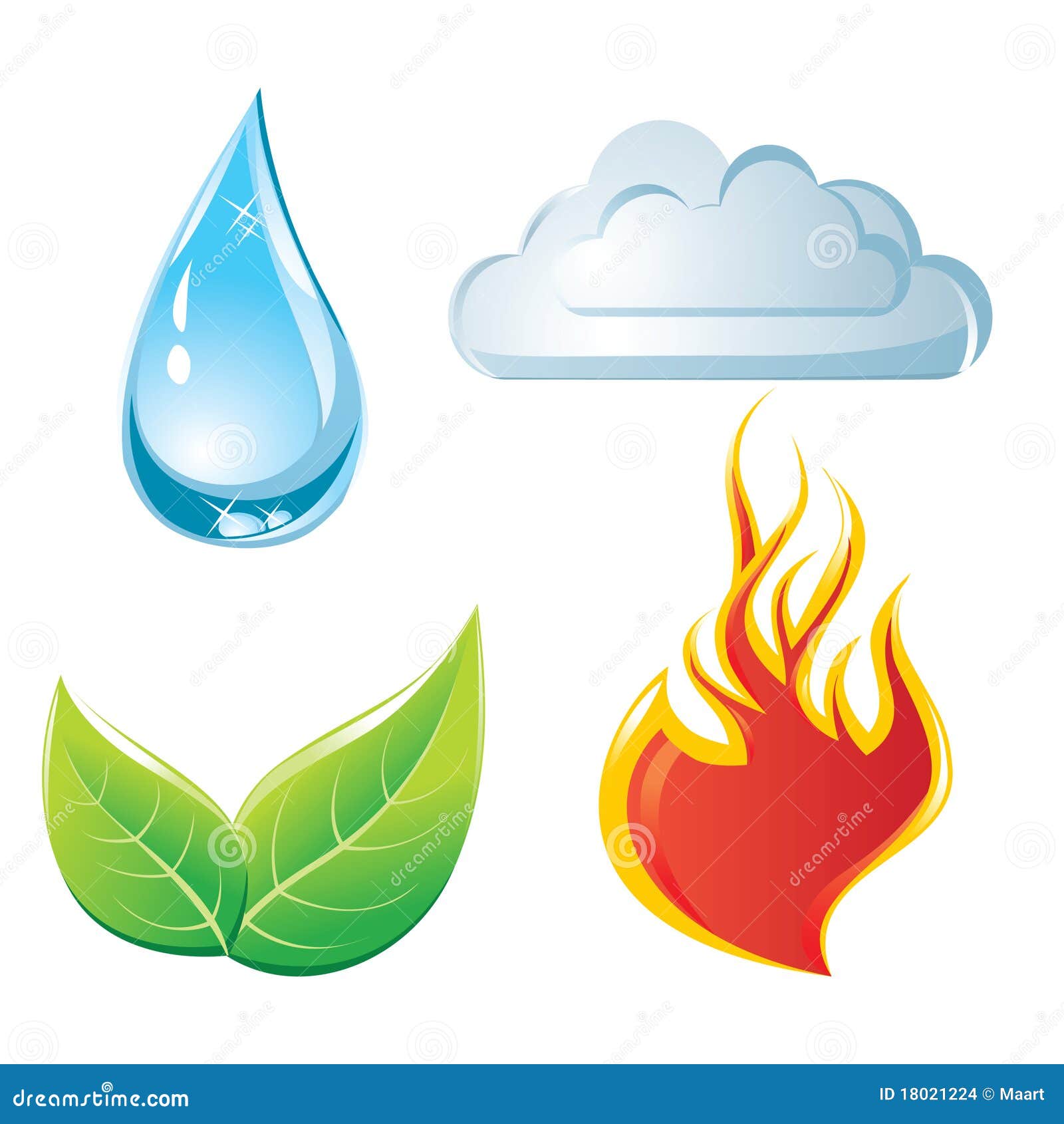 Nature elements stock vector. Illustration of leaf, beginnings - 18021224