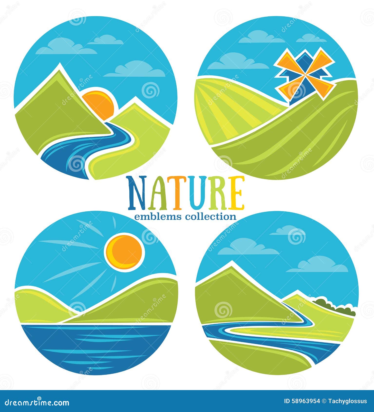Nature emblems stock vector. Illustration of natural - 58963954