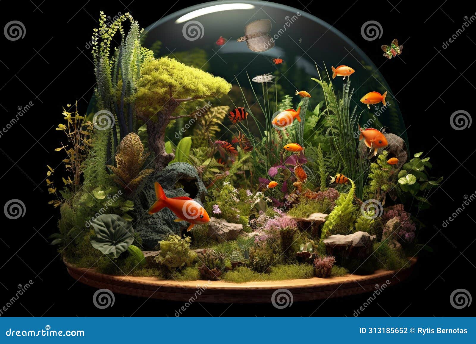 Three Dimensional Illustration of Small Ecosystem World Stock ...