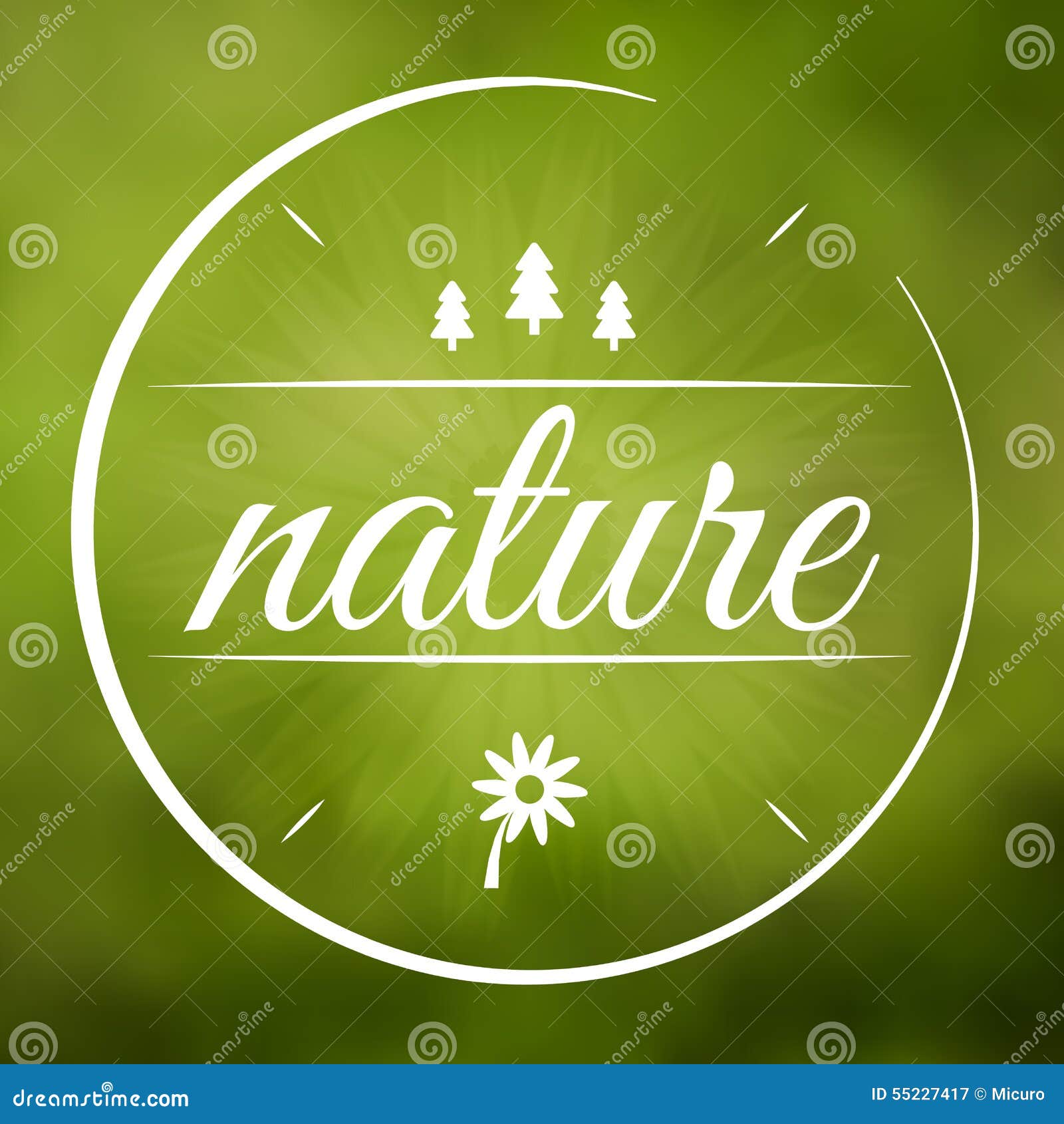 Nature Environment Symbol in Circle Stock Vector - Illustration of ...