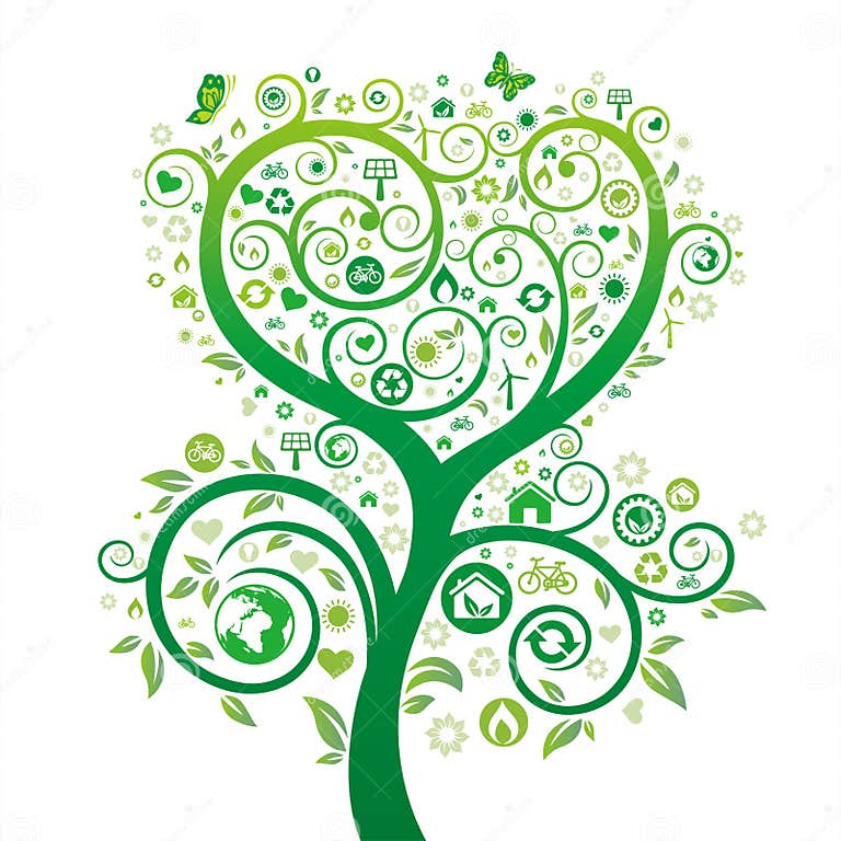 Nature Environment Theme Design Stock Vector - Illustration of ...