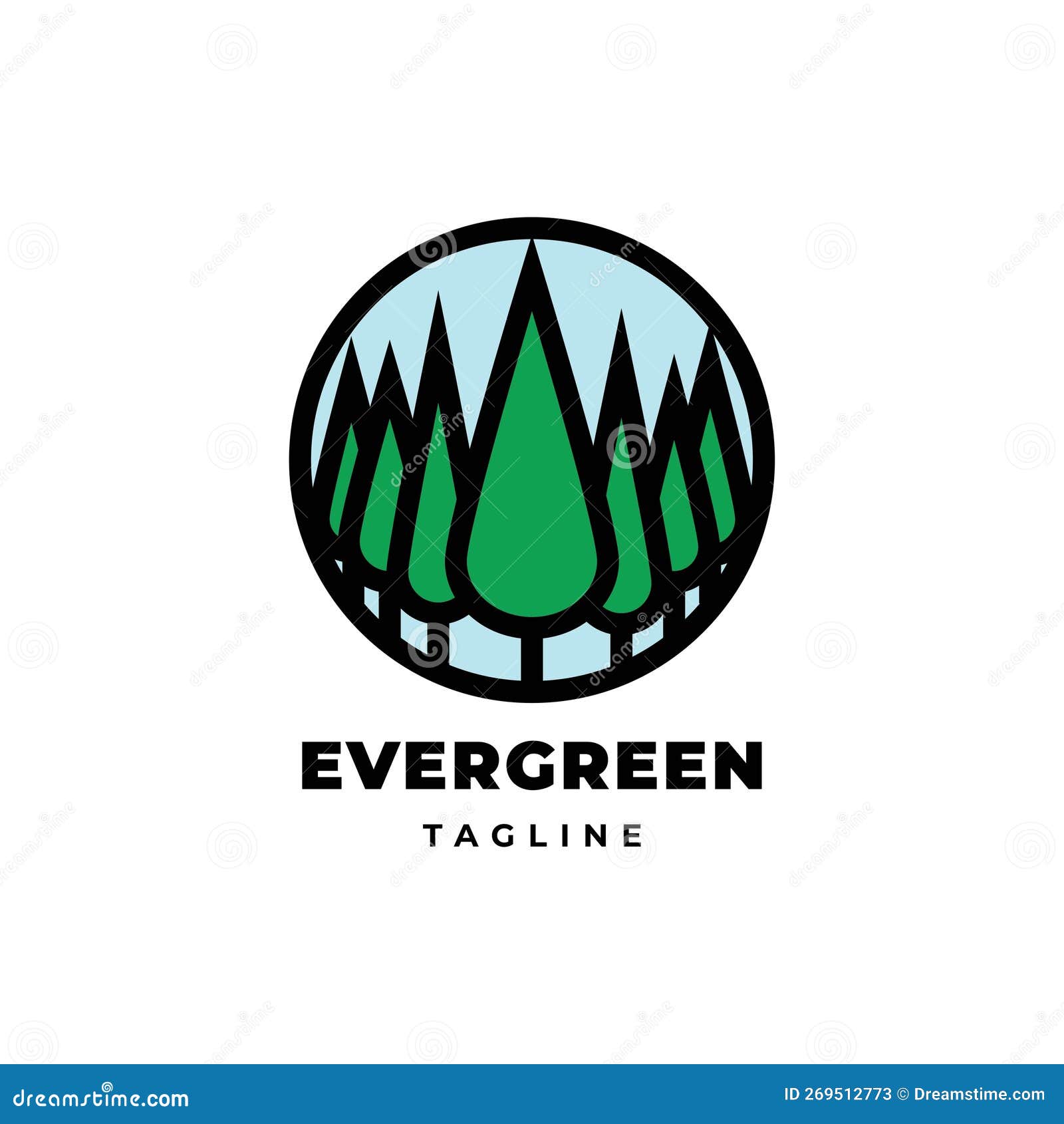 Nature evergreen tree logo stock vector. Illustration of cartoon ...