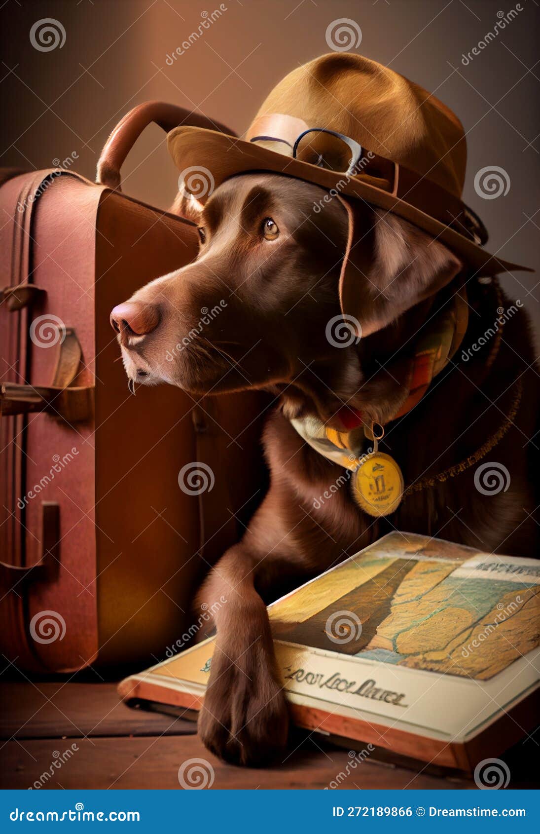 Nature Explorer Dog. AI Generated Stock Illustration - Illustration of ...