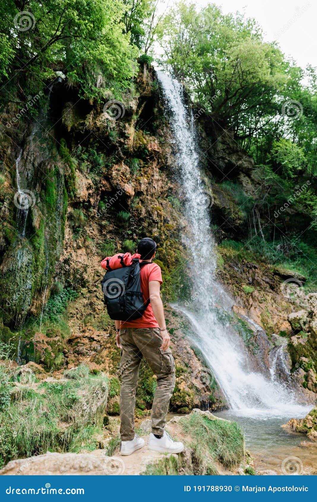 Nature Explorer by the Waterfalls Stock Photo - Image of natural ...