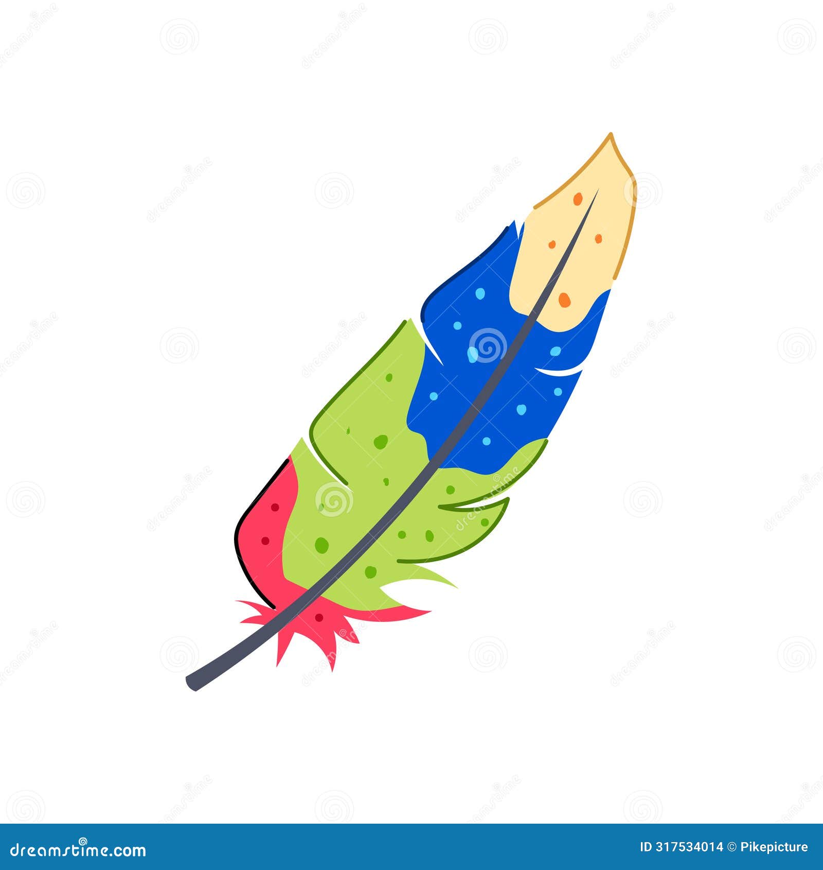 Nature Feather Exotic Bird Cartoon Vector Illustration Stock Vector Illustration Of Exotic