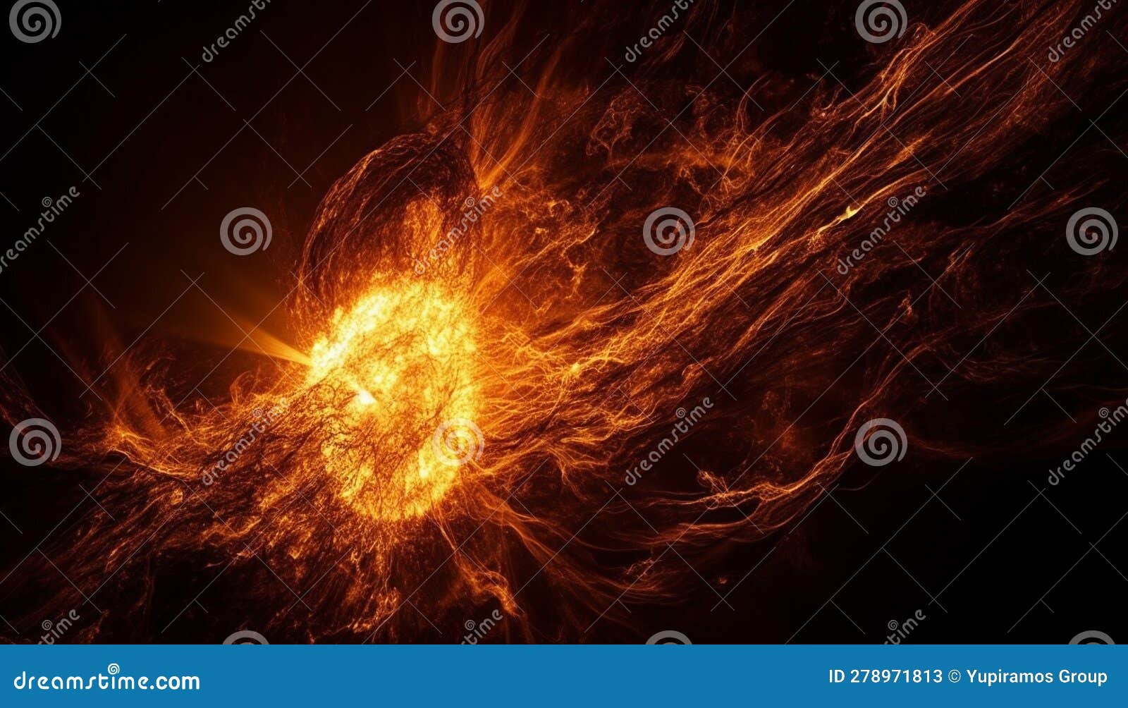 Nature Fiery Inferno Ignites a Glowing Fractal Wave Pattern Generated ...