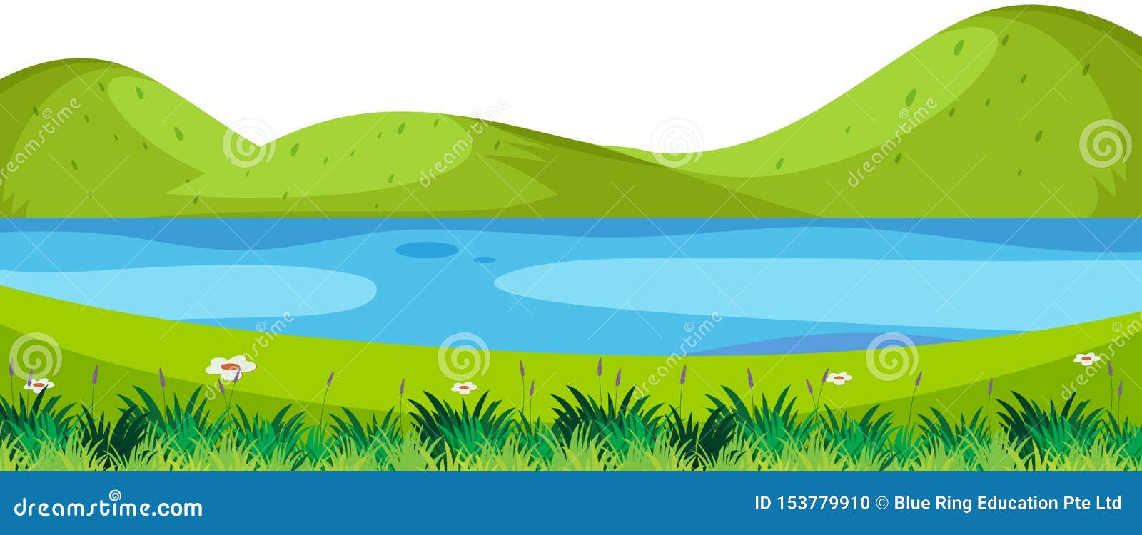 Nature Foreground River Scene Stock Illustration - Illustration of ...