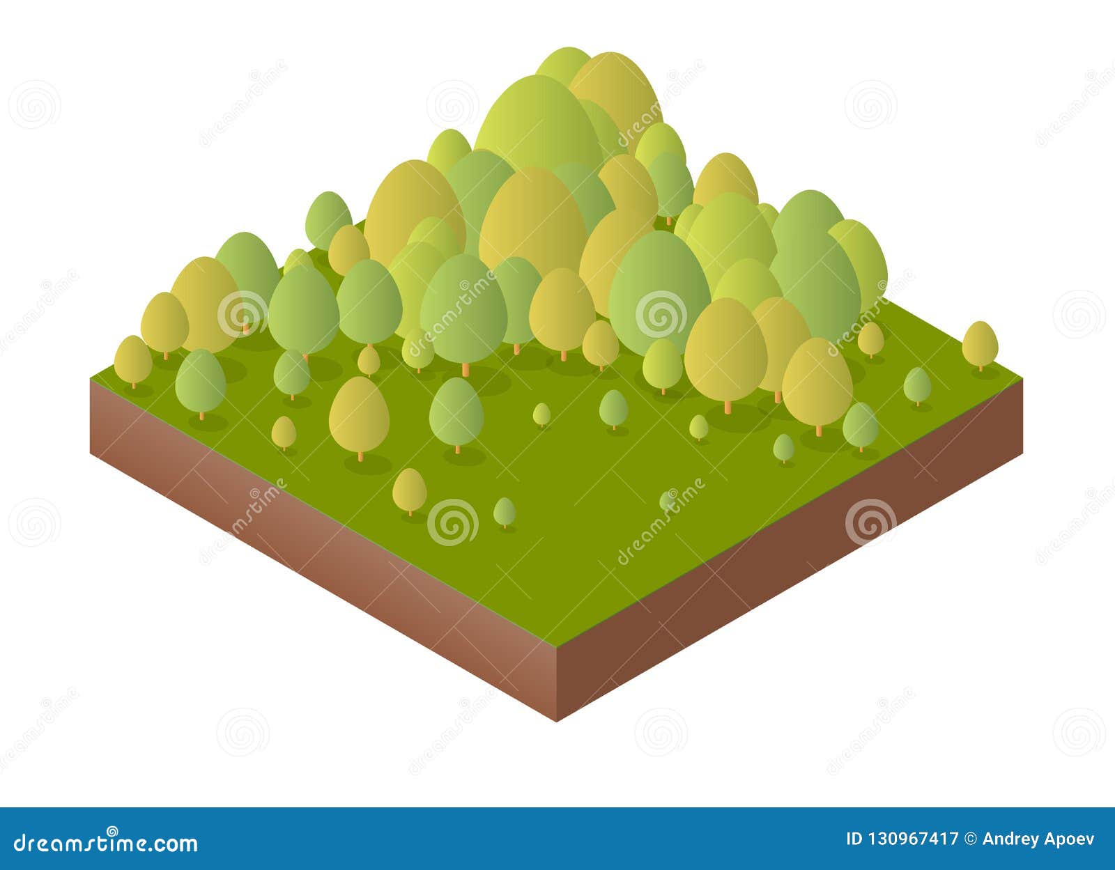 Nature Forest Landscape of Isometric Stock Vector - Illustration of ...