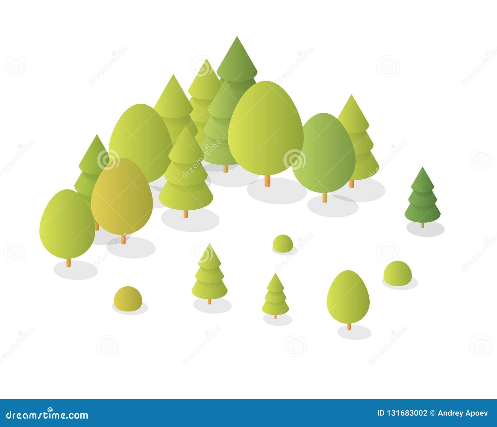 Nature Forest Landscape of Isometric Stock Vector - Illustration of ...