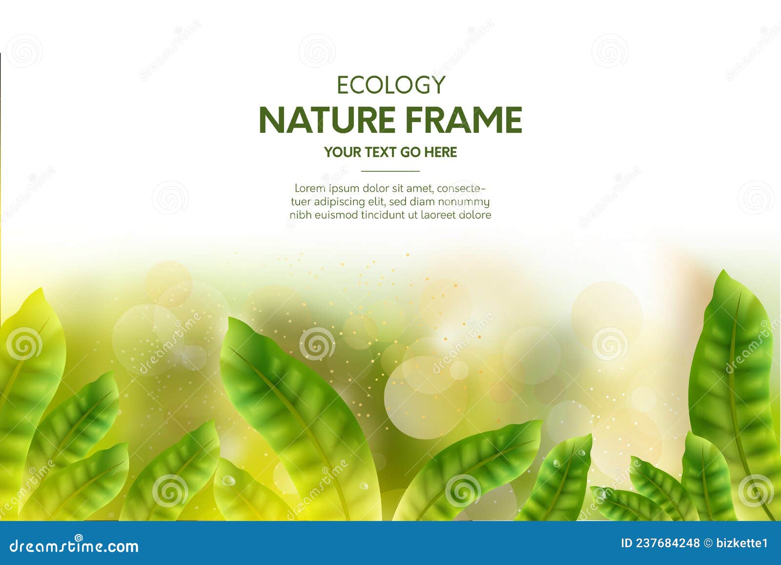 Nature Frame Background with Realistic Leaves Design Illustration Stock ...
