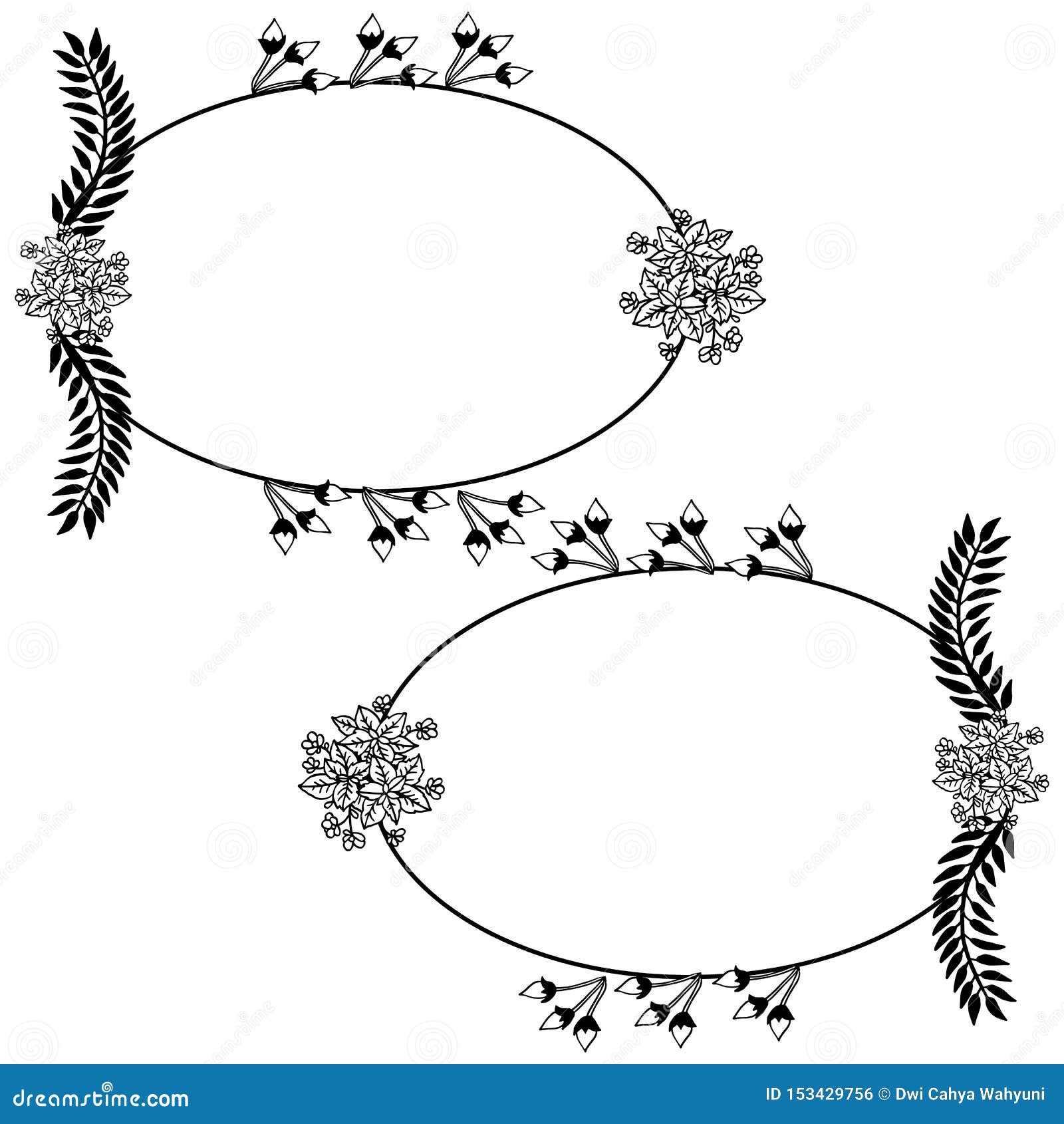 Nature Frame with Floral Design Element. Vector Stock Vector ...