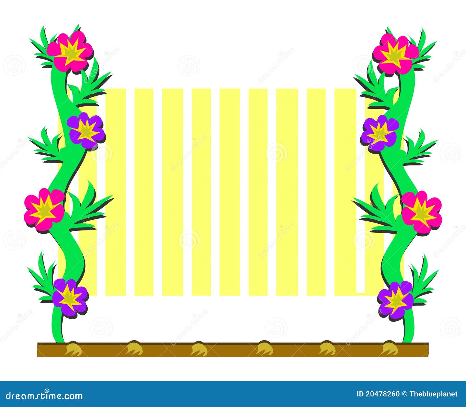 Nature Frame with Stripes and Plants Stock Vector - Illustration of ...