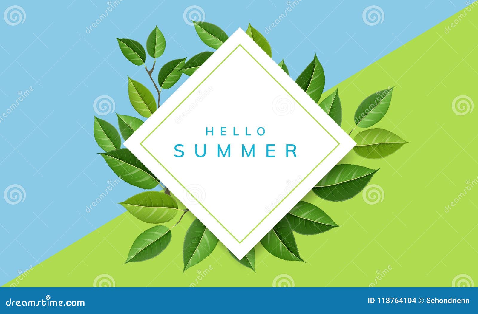 Nature Frame Template with Branches and Leaves Stock Vector ...