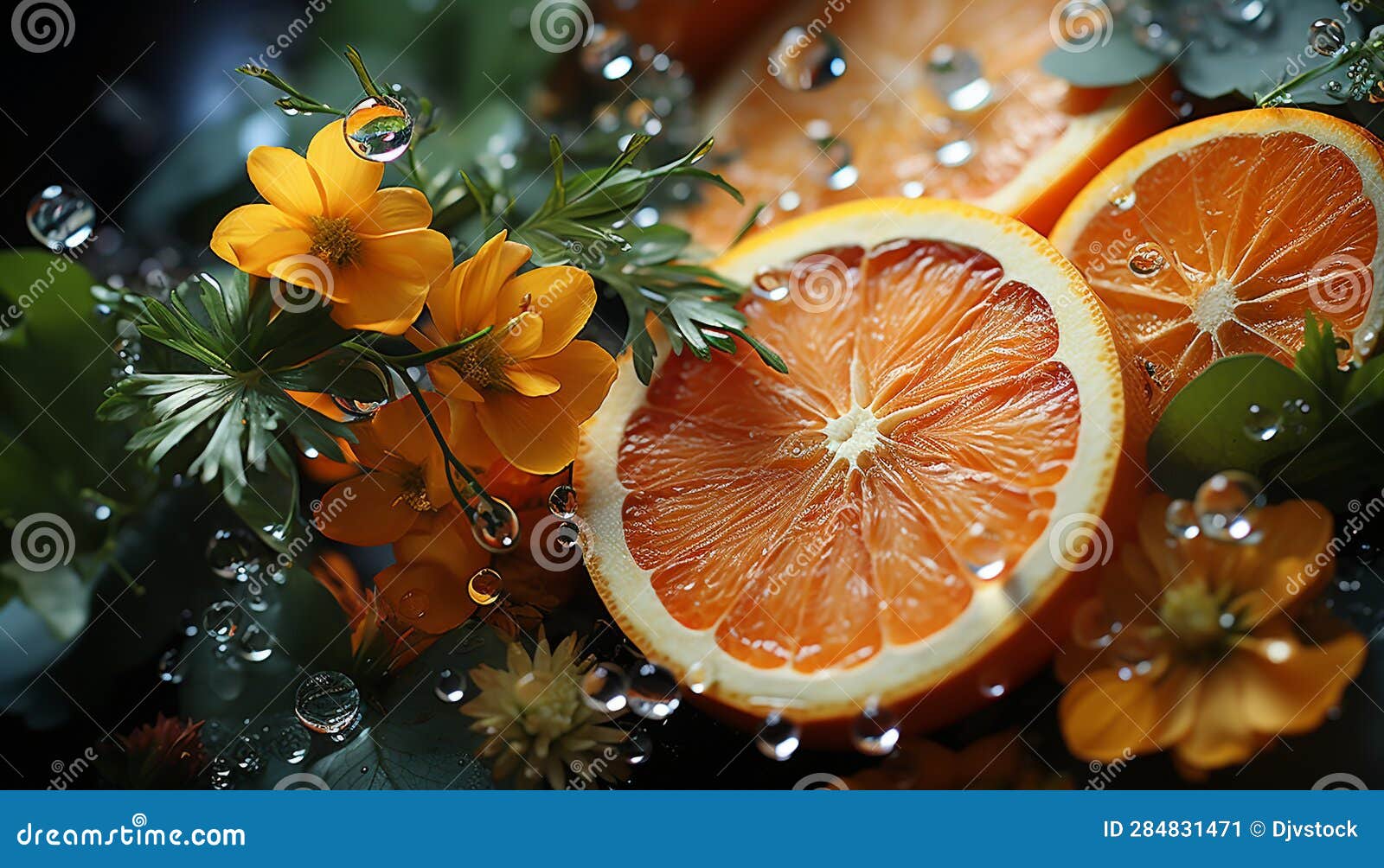 Nature Freshness in a Slice of Ripe, Organic Citrus Fruit Generated by ...