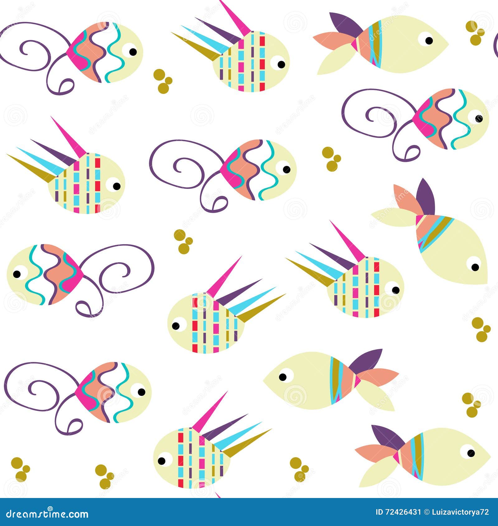 Nature Funny Fish Seamless Pattern and Seamless Pattern in Swat Stock ...