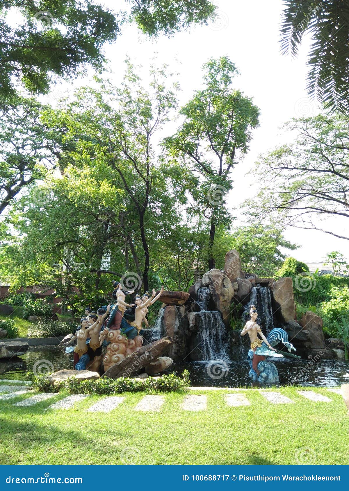 Happy in waterfall stock image. Image of waterfall, happy - 100688717