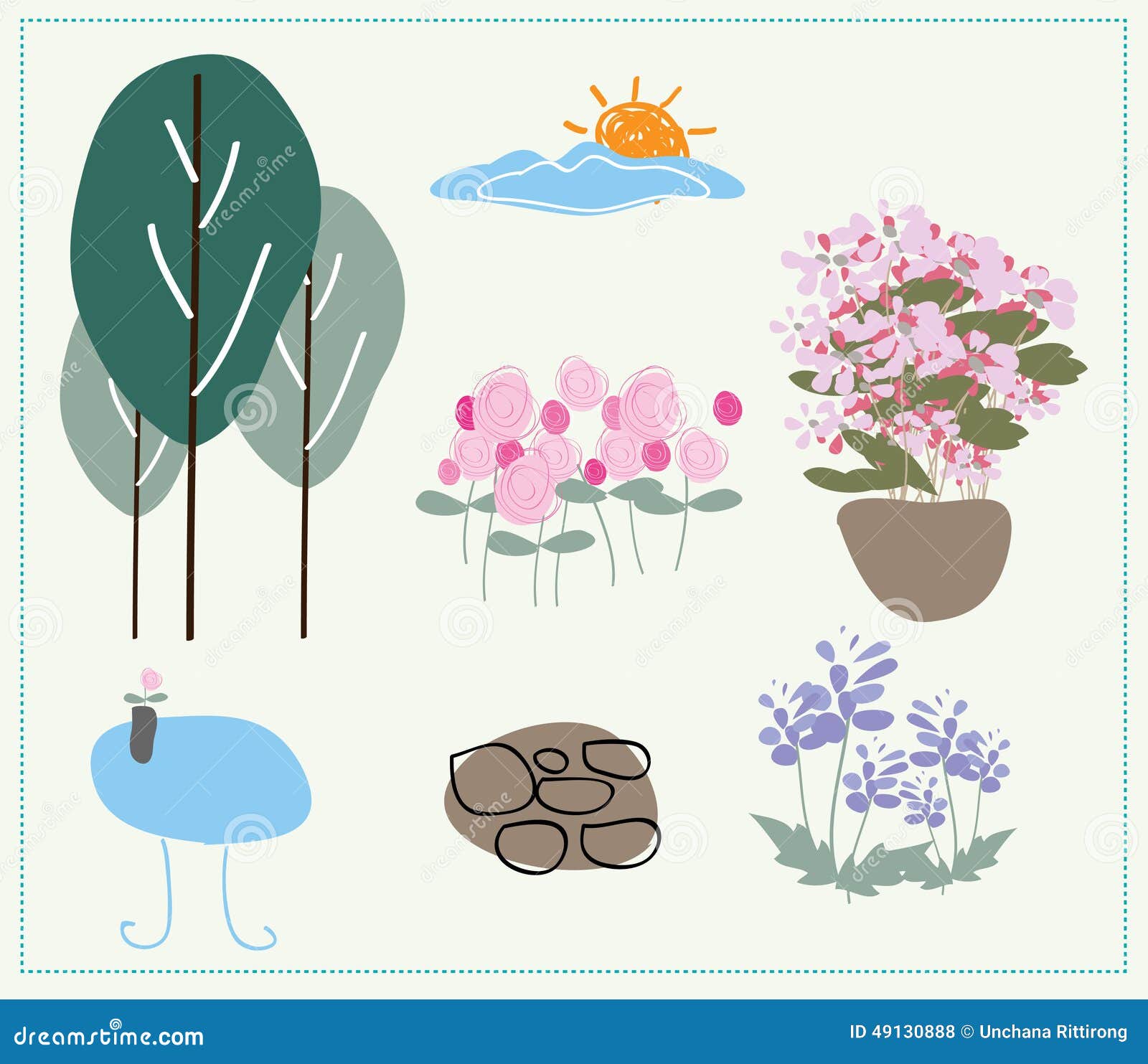 Garden Landscaping, Agriculture Work On Bushes Cultivation, Workers ...