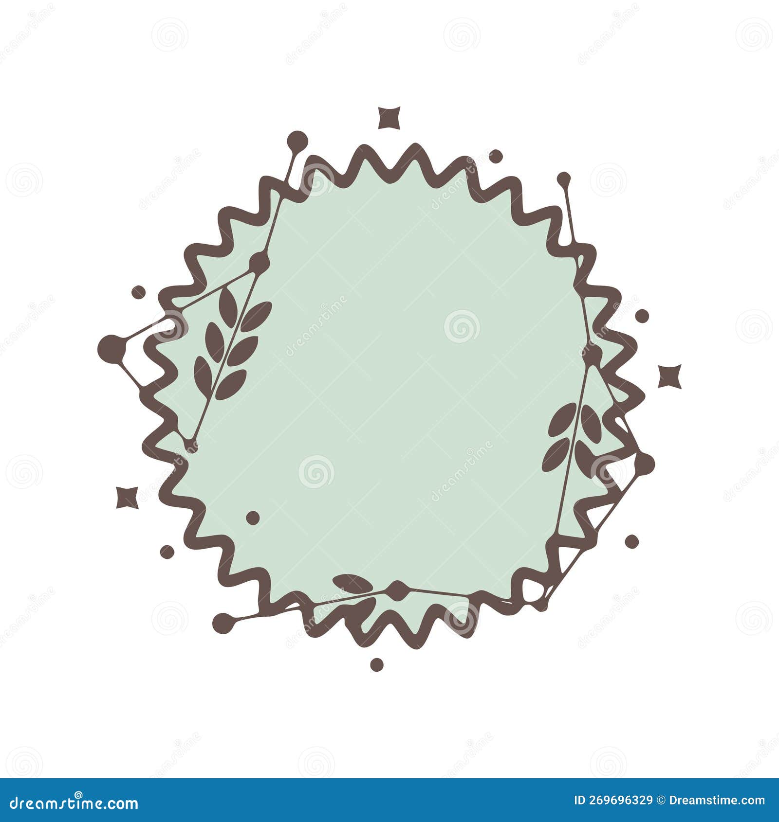 Nature Geometric Frames with Leaves Made from Lines and Dots Stock ...