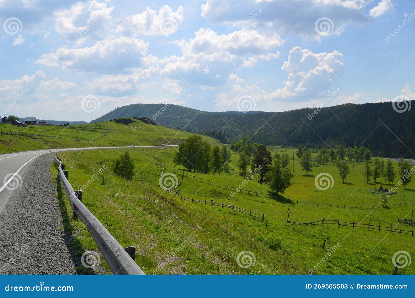 Nature Grass Field Road Hill Landscape Stock Image - Image of highland ...