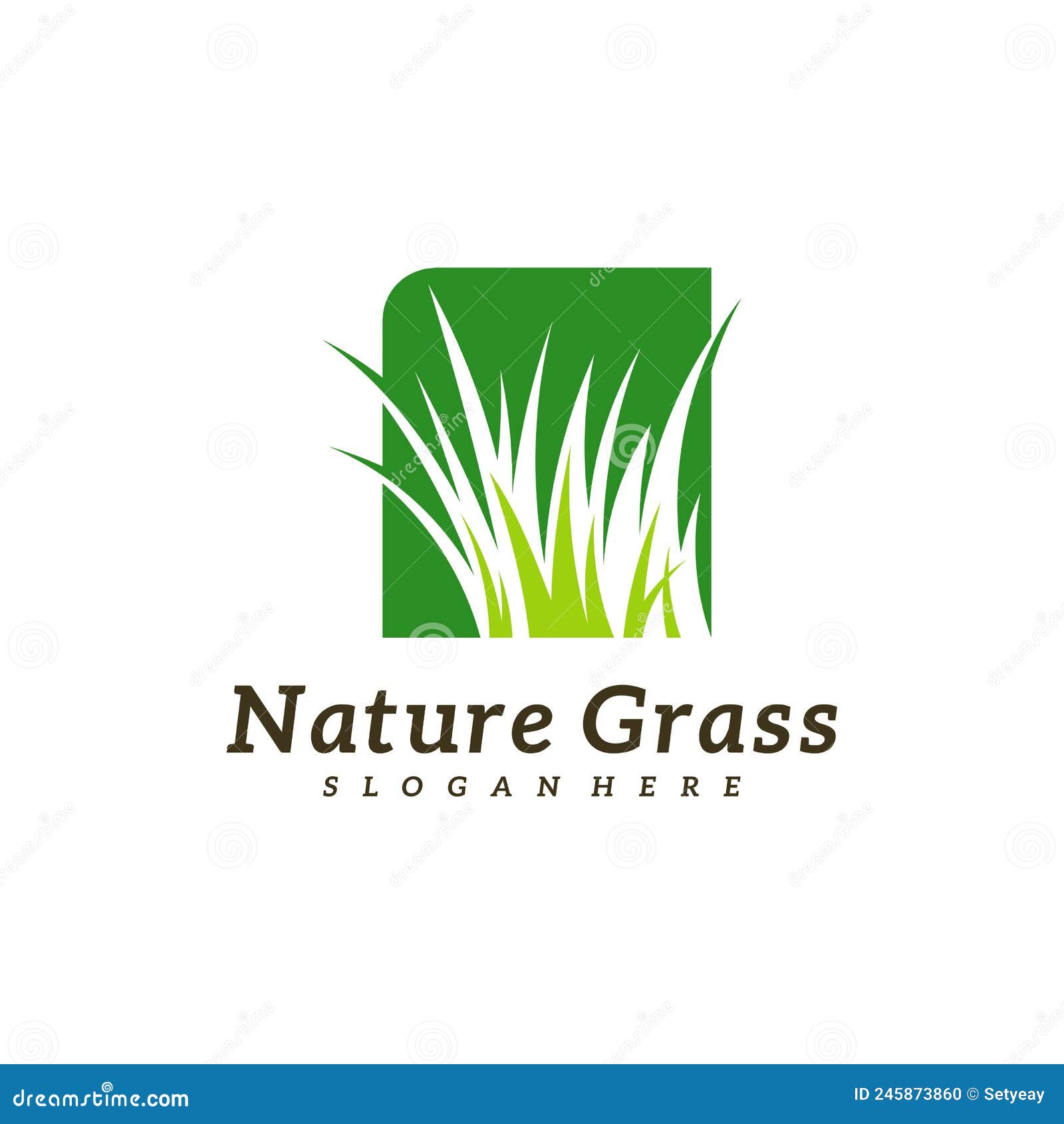 Nature Grass Logo Design Vector, Creative Grass Logo Design Template ...