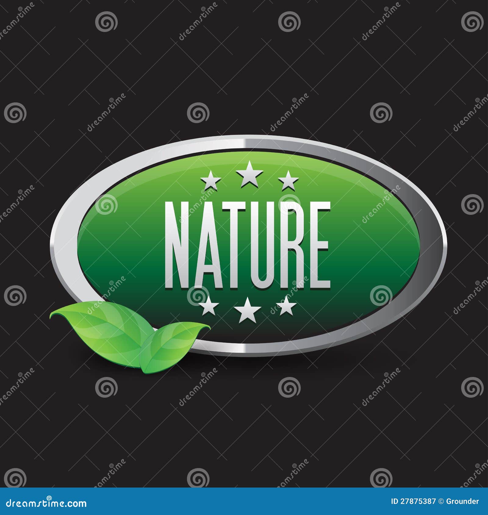 Nature green button green stock vector. Illustration of green - 27875387