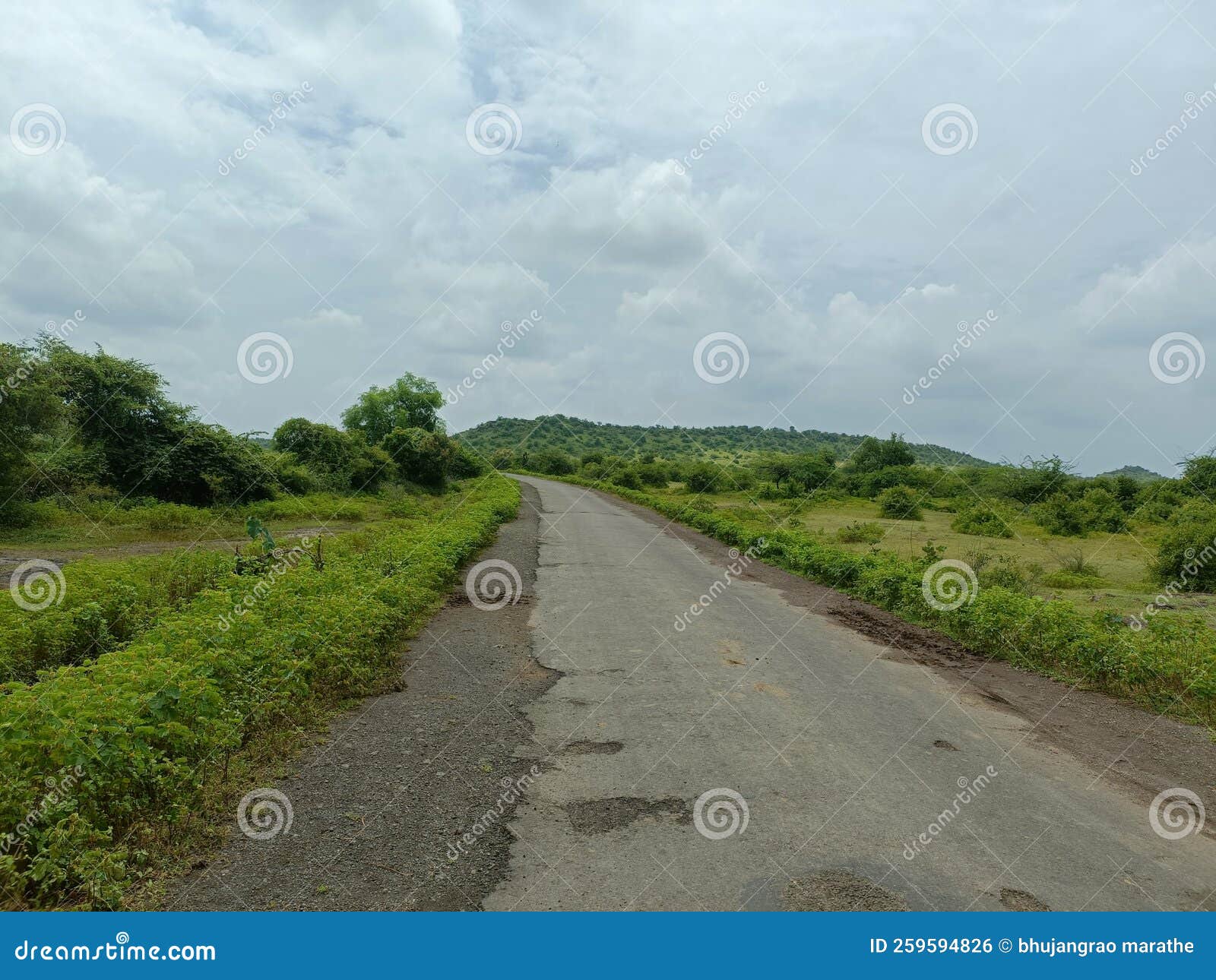 Nature and road stock photo. Image of nature, vill, village - 259594826