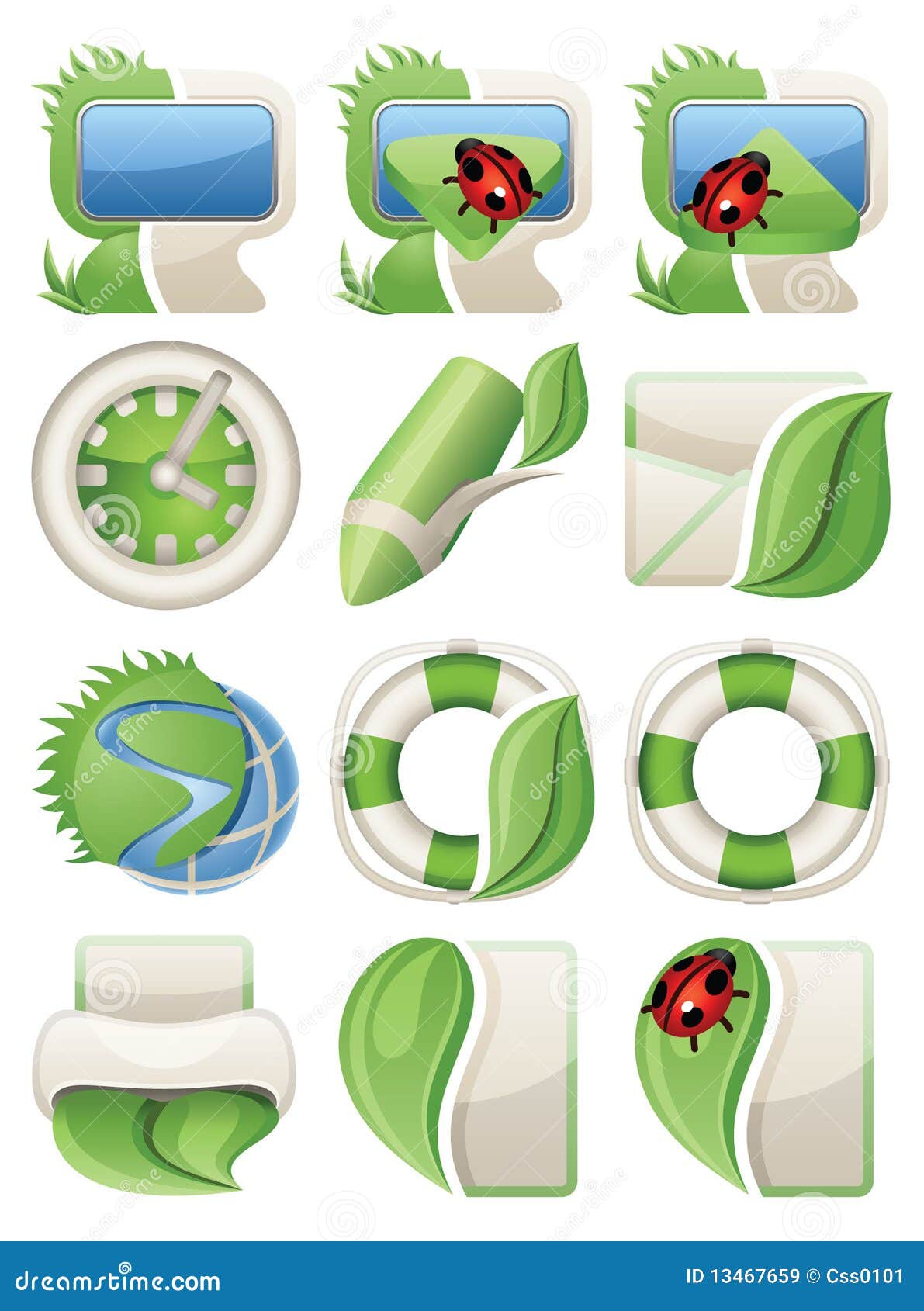 Nature green web icons stock vector. Illustration of download - 13467659