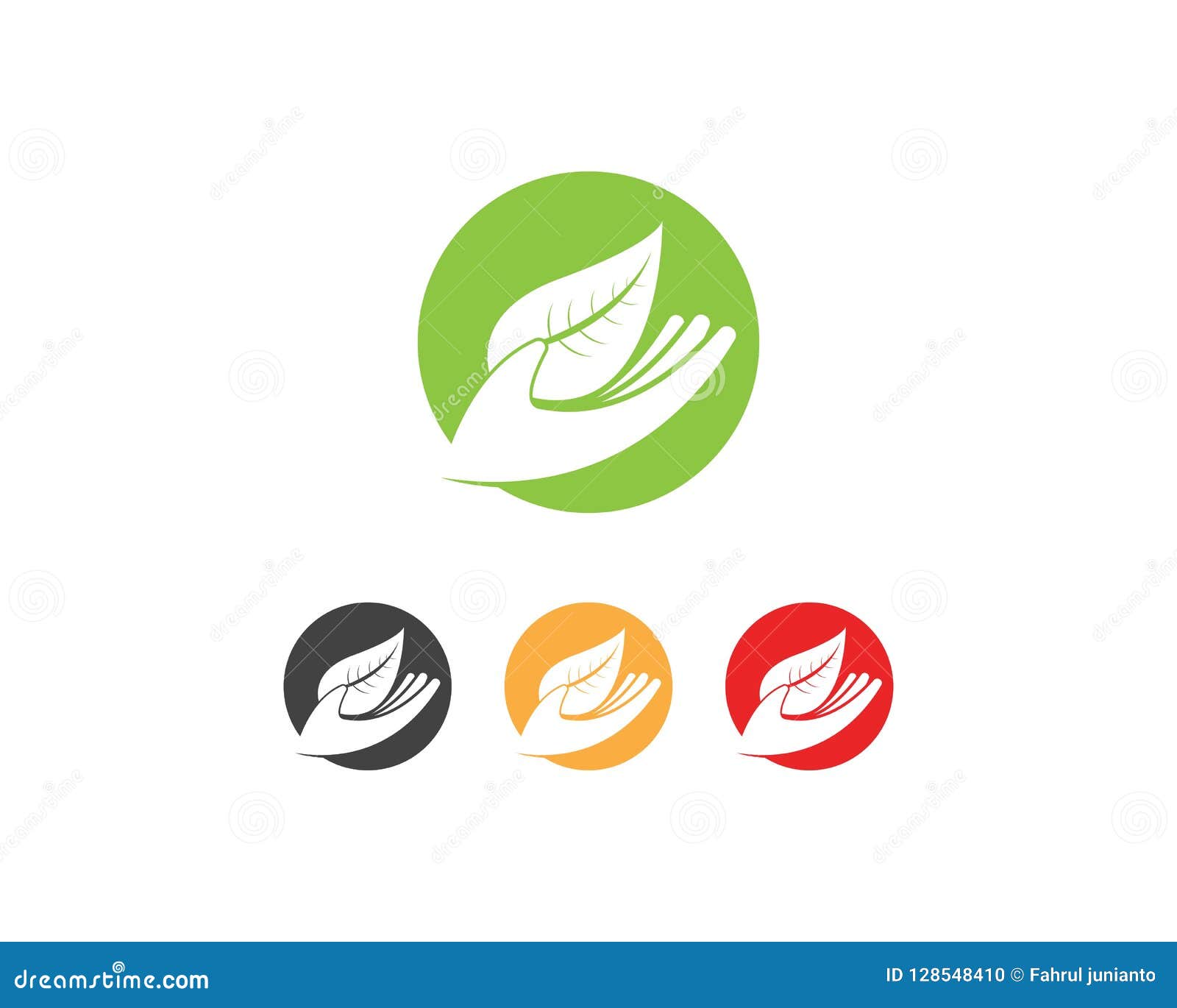 Nature hand logo vector stock vector. Illustration of leaf - 128548410