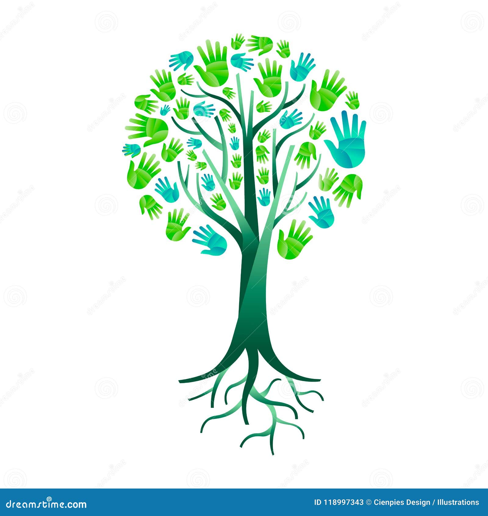 Nature Hand Tree for Green Environment Help Stock Vector - Illustration ...