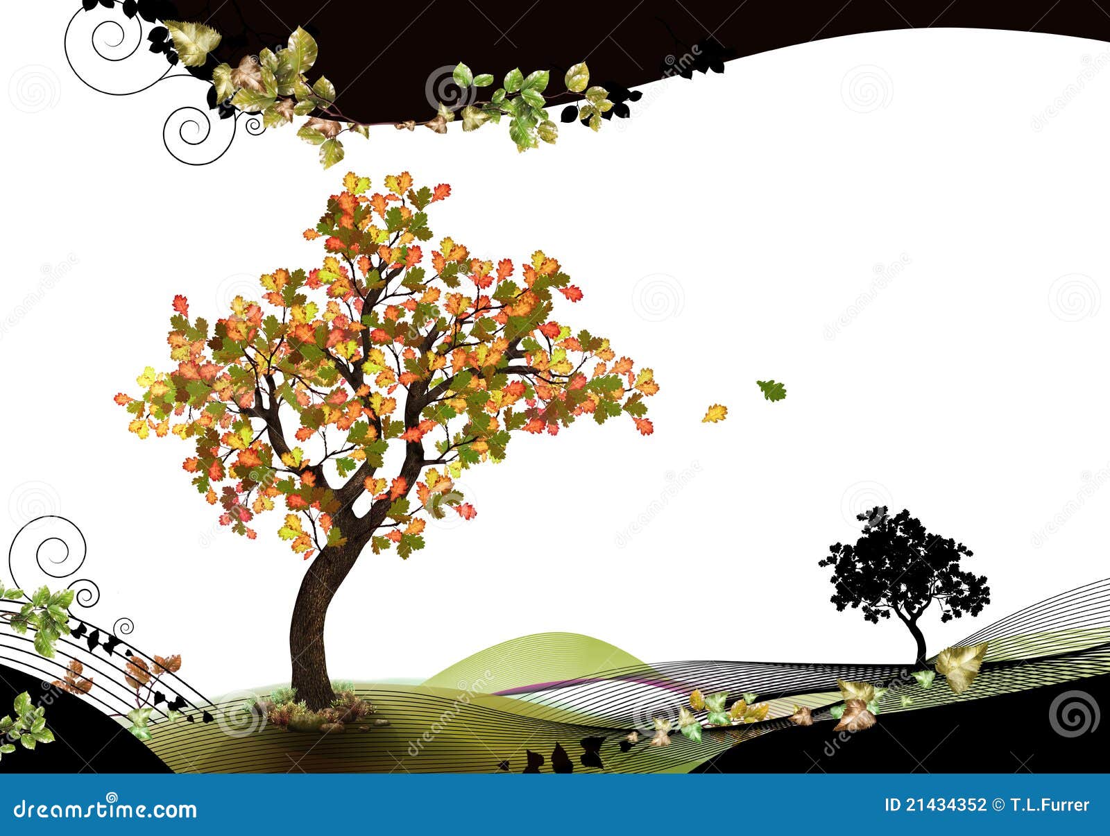 Nature header and footer stock illustration. Illustration of fall ...